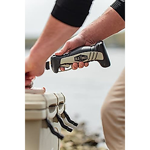 Old Timer Cordless Electric Fillet Knife with 8in Fully Serrated Stainless-Steel Blade, Trigger Lock, Rechargeable Battery, and Self Draining Case for Fishing, Meat Carving, Filleting, and Outdoors