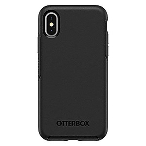 OtterBox iPhone Xs AND iPhone X Symmetry Series Case - BLACK, ultra-sleek, wireless charging compatible, raised edges protect camera & screen