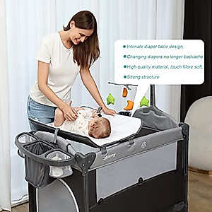 Zdolmy Baby Bedside Sleeper Bassinet, Portable Baby Bedside Crib, Adjustable Bed Side Bassinet, More Stable & Comfortable
