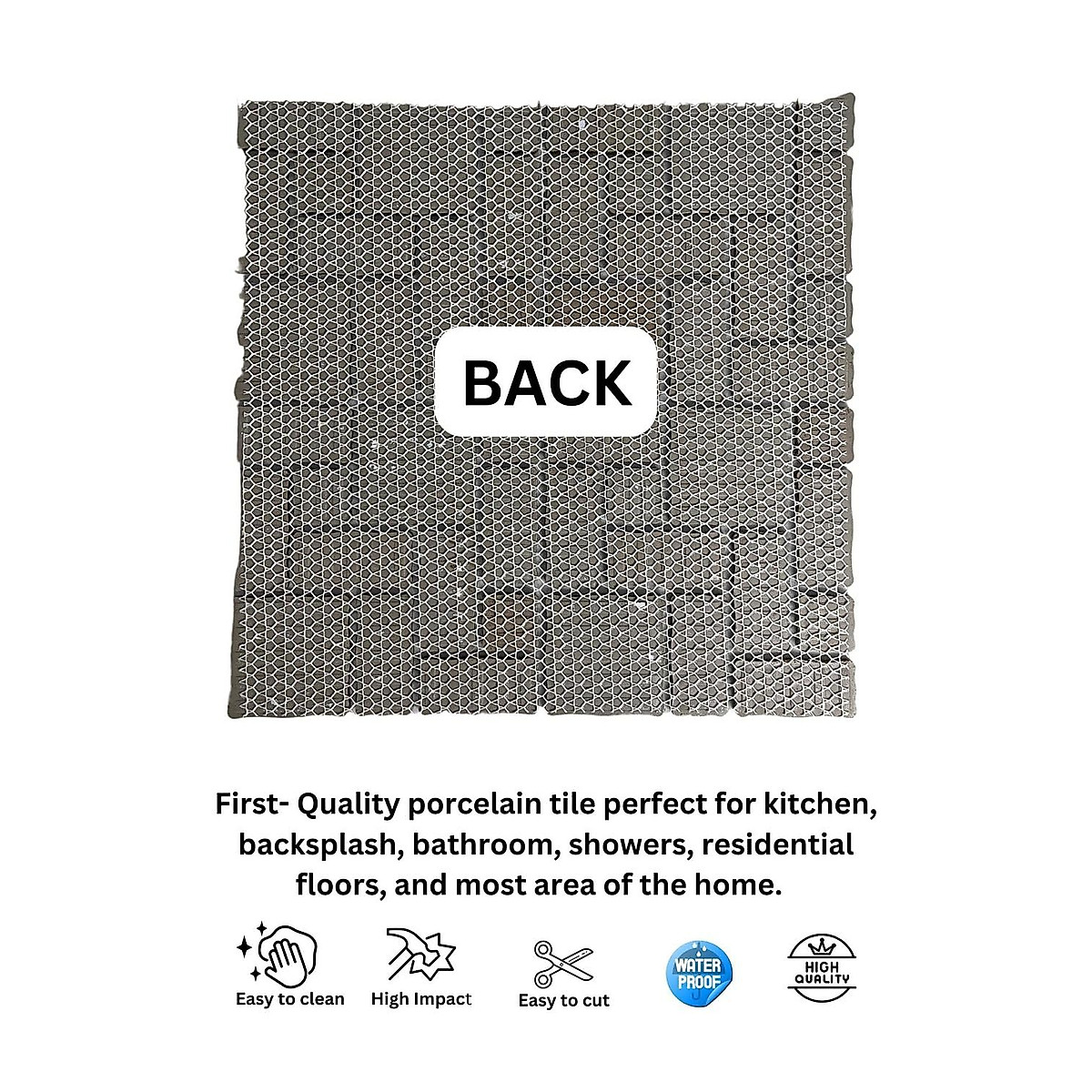 Tenedos TGLFD-RDM-PL Seawater Bluish Green Random Sized Porcelain Glazed Pool Mosaic Floor and Wall Tile for Backsplash, Kitchen, Bathroom, Swimming Pool (1 Sheet)