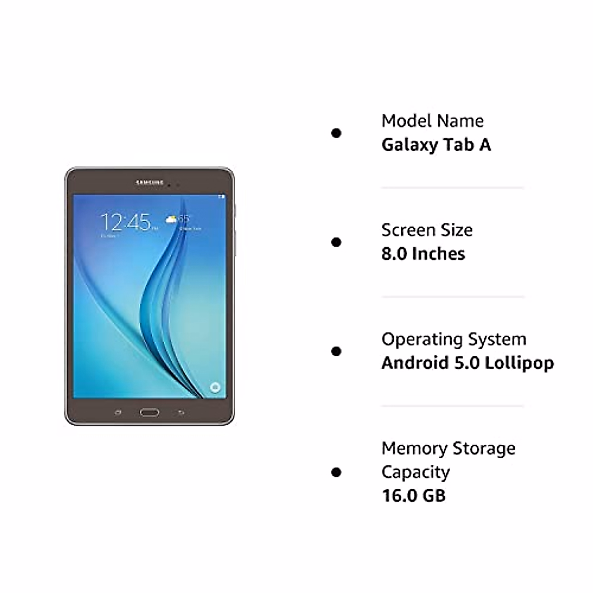 Samsung Galaxy Tab A 16GB 8-Inch Tablet - Smoky Titanium (Renewed)