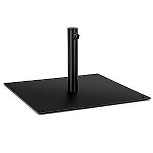 Giantex 42lbs Patio Umbrella Base, Suitable for 1.6''-1.9'' Umbrella Poles, 4 Adjustable Pads Anchor Holes, Heavy Duty Square Outdoor Umbrella Stand for Deck Yard Poolside Garden (25'' x 25'')