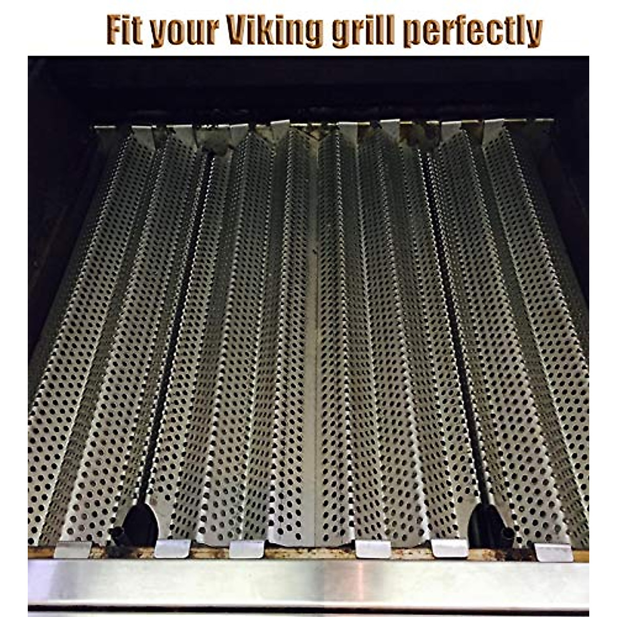 Stainless Steel Heat Plates Replacement Parts for Viking VGBQ 30 in T Series, VGBQ 41 in T Series, VGBQ 53 in T Series, VGBQ30, VGBQ41, VGBQ53, 4PCS