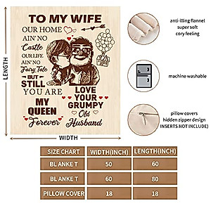Leo IRis Gifts for Wife to My Wife Plush Blanket Weeding Anniversary Birthday Gift for Her Best Wife Gifts from Husband Romantic I Love You for Wife 60x80