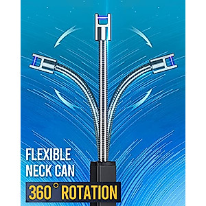 Electric Lighter for Candle USB Rechargeable - Stocking Stuffers for Men Women Upgraded Plasma Arc Lighter with LED Display Flameless Safety Lock Long Lighter for Grill Cooking Camping