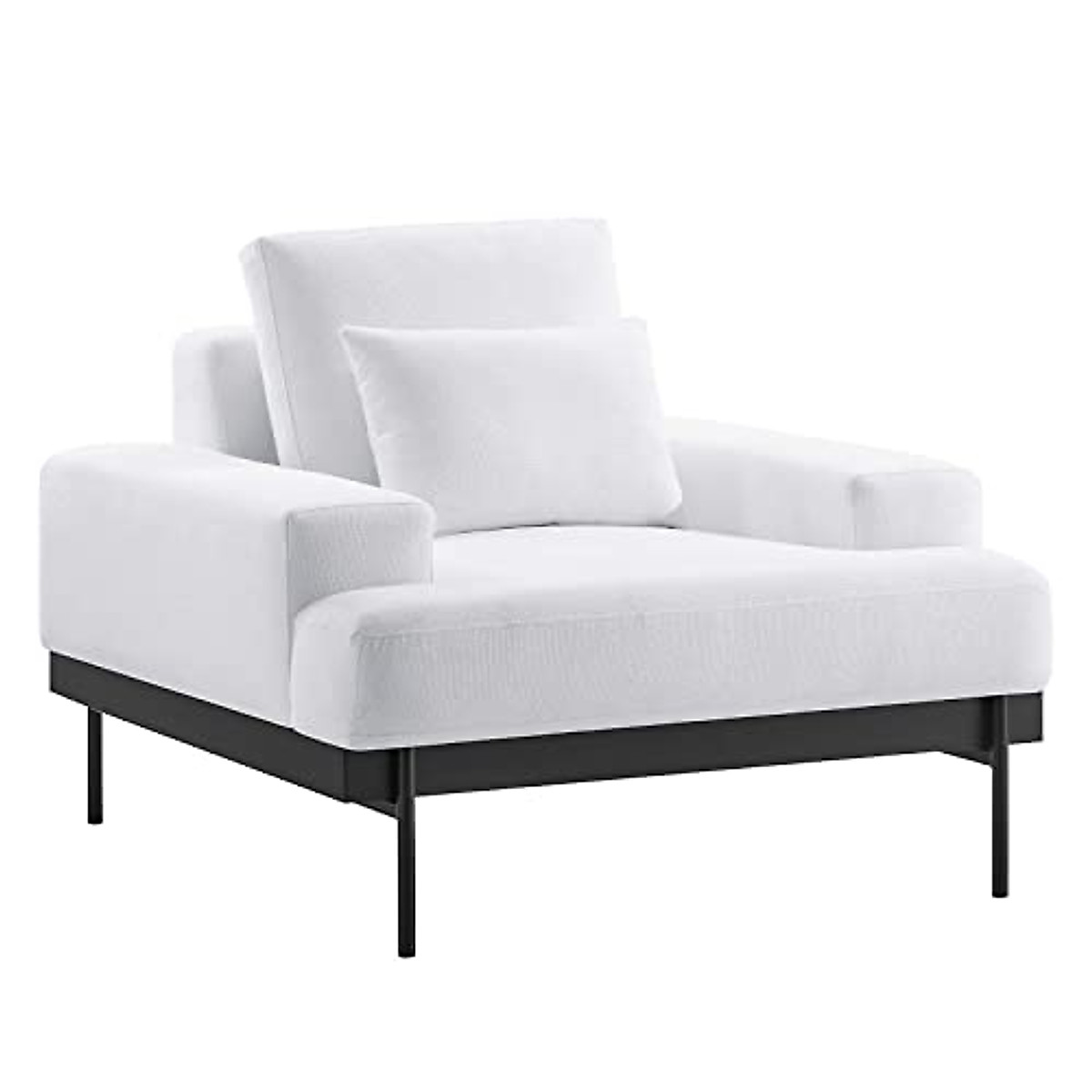 Modway Proximity Modern Fabric Upholstered Accent Armchair in White