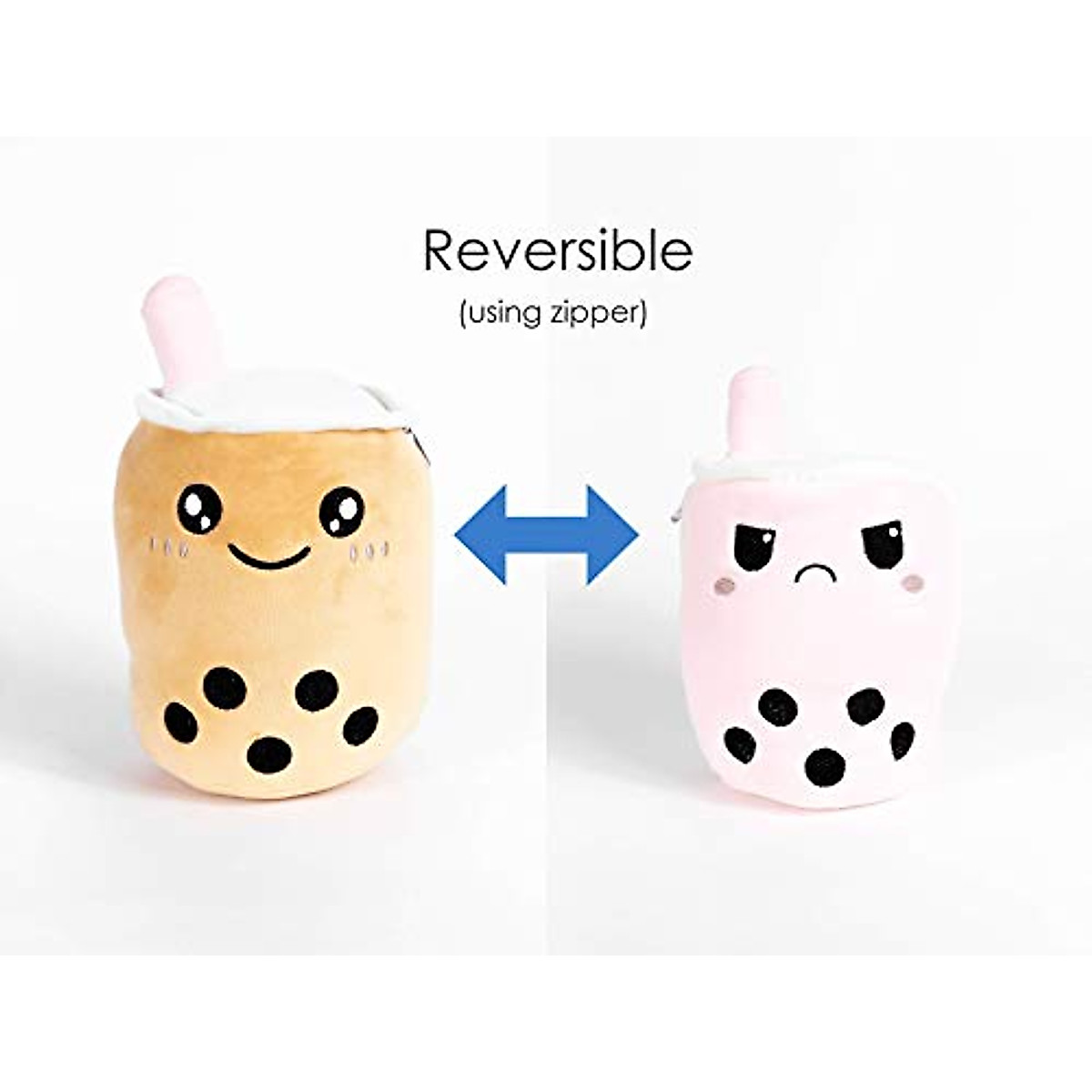 The Original Boba Tea Reversible Boba Plush - Happy to Mad (Reversible Boba Plushie)