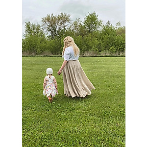 OCHENTA Cotton Long Maxi Skirt Flowy Boho for Summer Beach Goth Fairy Renaissance Weekend Skirts Off White 85CM