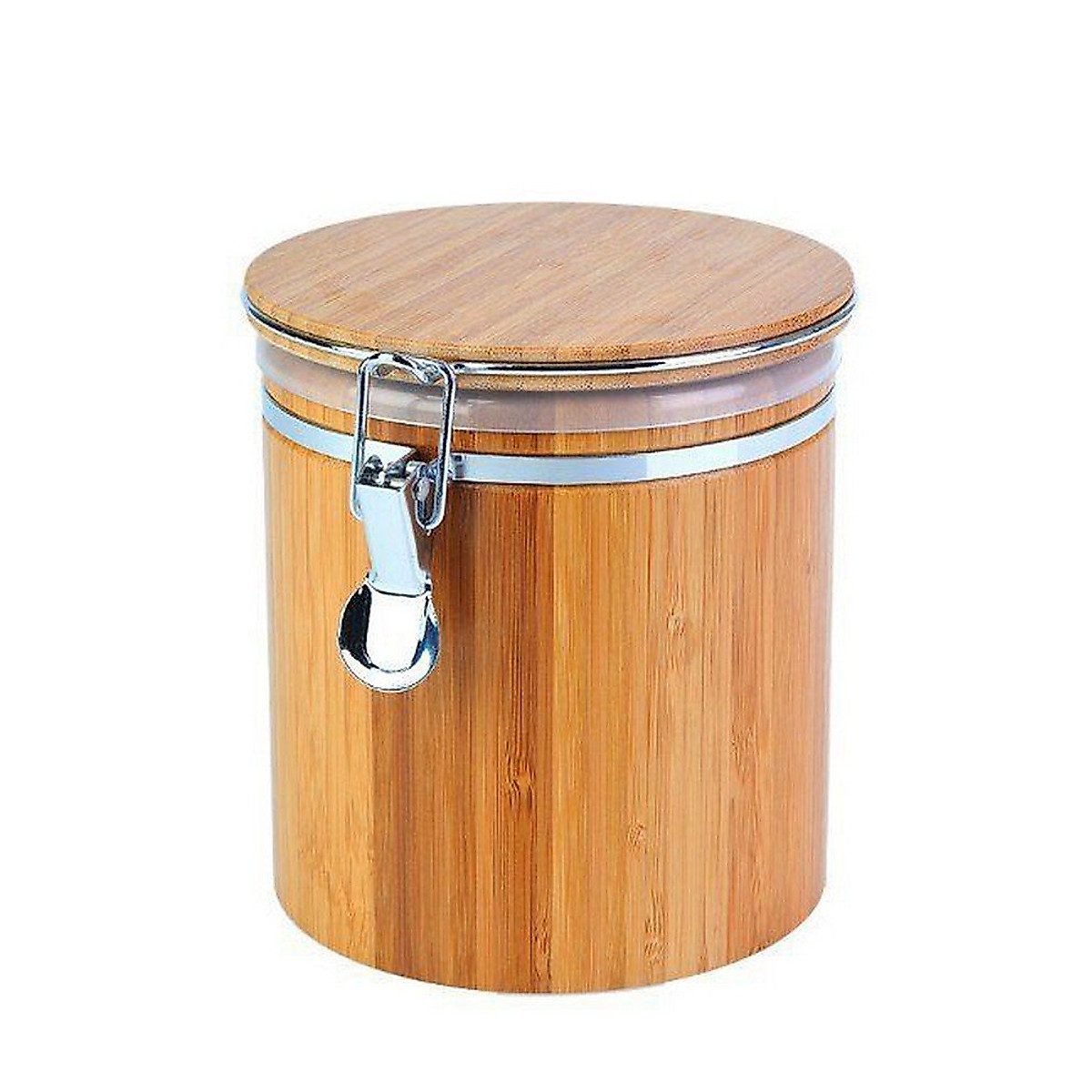 JapanBargain 4093, Airtight Bamboo Canister Kitchen Organizer Food Storage Container with Lid for Coffee Tea Sugar Candy Cereal 5.3X5.9 inch, Medium