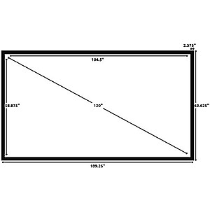 Silver Ticket Products STR Series 6 Piece Home Theater Fixed Frame 4K / 8K Ultra HD, HDTV, HDR & Active 3D Movie Projection Screen, 16:9 Format, 120" Diagonal, White Material STR-169120