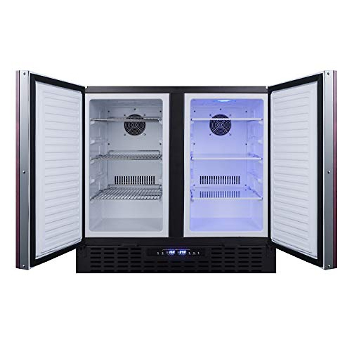 Summit Appliance FFRF36IF Side-By-Side Refrigerator-Freezer, 5.8 cu.ft Capacity, Frost-free, Digital Thermostat, LED Lighting, Fan-force Cooling, Temperature Memory Function, Leveling Legs