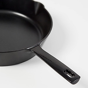 Milo by Kana 10-Inch Enameled Cast Iron Skillet | Nonstick Pre-Seasoned Cast Iron Grill Pan | Oven Proof and Dishwasher Safe | Cast Iron Cookware (Gloss Black)
