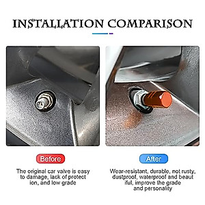 Fekey&JF 16 PCS Car Tire Valve Stem Caps, Waterproof Airtight Car Wheel Tire Valve Stem Covers Universal for Cars, Bicycles, Trucks, Motorcycles, Car Accessories for Men Women (Orange)