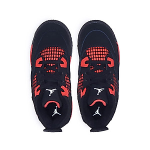 Nike Toddler's Jordan 4 Retro Red Thunder Black/Multi-Color (BQ7670 016), Black/White-red, 8 Toddler