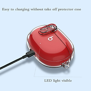 Beats Studio Buds/Studio Buds Plus Case Cover Clear 2021/2023 Men Lock Clip with Cleaner Kit, GARTOO Protective Case for Women Girls Kids Clear