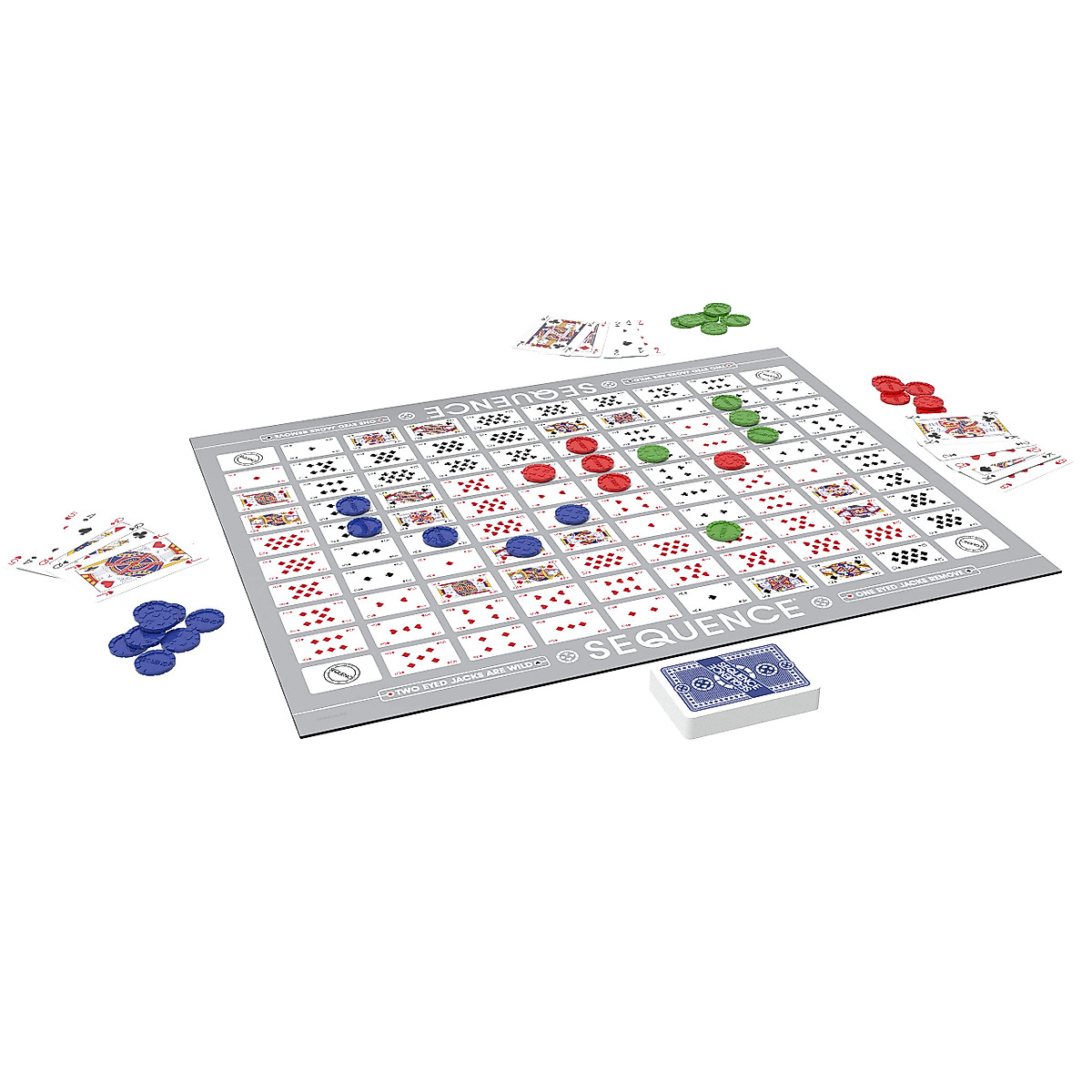 SEQUENCE- Original SEQUENCE Game with Folding Board, Cards and Chips by Jax ( Packaging may Vary ) White, 10.3" x 8.1" x 2.31"