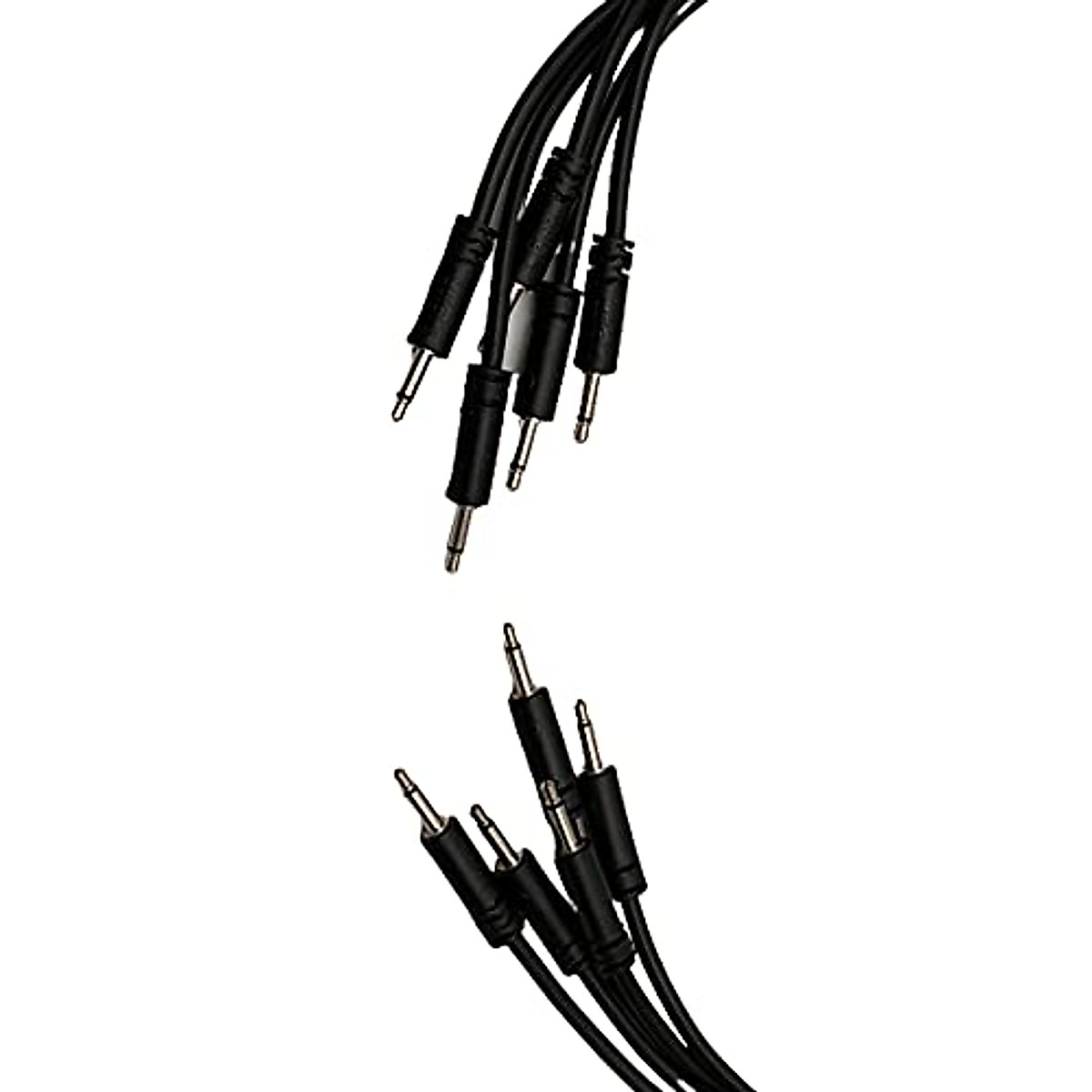 Luigis Modular Supply Spaghetti Eurorack Patch Cables - Package of 5 Black Cables, 6 (15 cm)