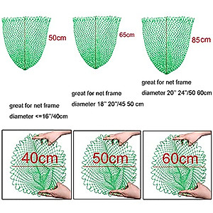 JZTang Fishing Net Diameter 20 inch Replacement Netting Fishing Landing Net Replacement Net for Freshwater Saltwater Fishing Green