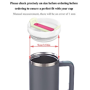 40 OZ Tumbler Lid Compatible for Stanley Quencher, 2 Pack Spill Proof Splash Resistant Stainless Steel Tumbler Covers Fit for Stanley and More Coffee (Rose + Green)