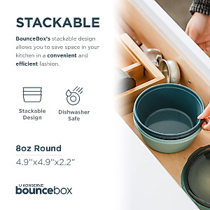 U Konserve Platinum Silicone Food Storage Bento Box Dual Seal Container - Leak Proof, Shatter Proof, Dishwasher Safe, Plastic Free - 20oz (Seafoam)