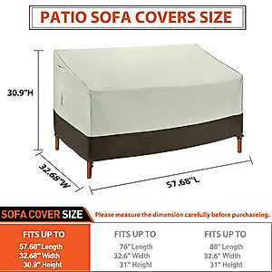 LBW Round Outdoor Furniture Covers Waterproof Patio Table&Chair Set Cover UV Protection Anti-Fading Outdoor Furniture Cover 72"D x 23" with Storage Bag