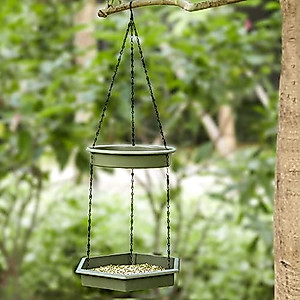 Hanging Bird Bath, Bird Bath, Hanging Bird Feeder, Bird Feeder, 2 in 1 XL Hanging Bird Feeders & Bird Baths for Outdoors,Bird Feeder Hanging Bird Feeder Tray (Green)