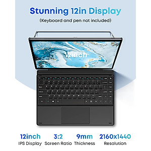 2024 CHUWI UBook X Windows Tablet 12'', Intel Core i5-10210Y, 512GB SSD 12GB RAM, 1TB SSD Expand, Windows 11 Touchscreen Tablets, FHD 2160x1440, 5G WiFi, Bluetooth, Camera, 5000mAh, HDMI