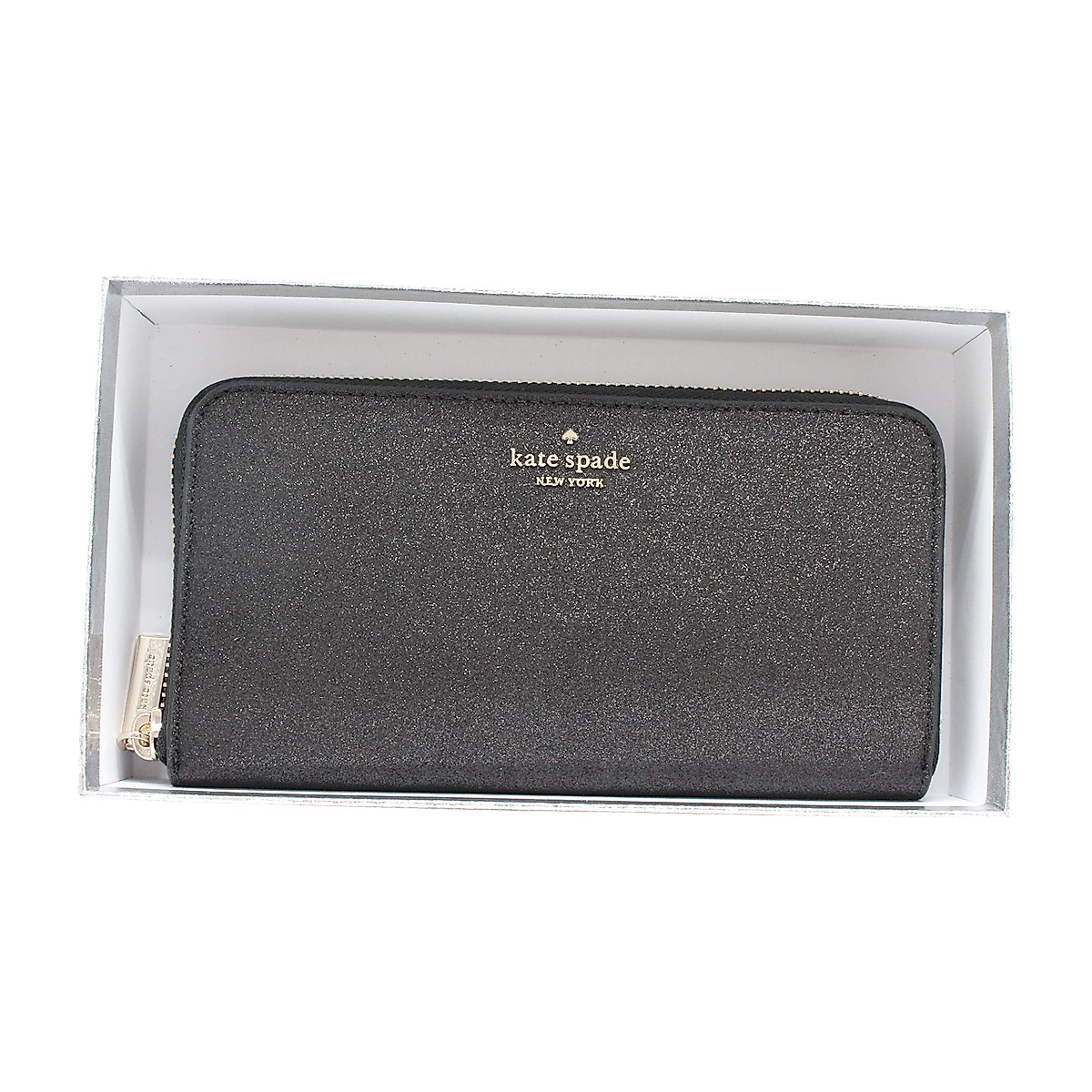Kate Spade New York Shimmy Glitter Boxed Large Continental Wallet Black