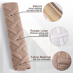 JUSTTOP 2-Pack Universal Car Seat Belt Pads Cover for A More Comfortable Driving, Seat Belt Shoulder Strap Covers Harness Pad for Car Interior Accessories(Khaki)