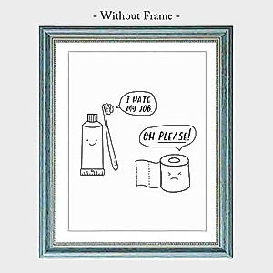 Funny Bathroom Wall Decor Bathroom Signs I Hate My Job Oh Please Funny Toilet Prints Bathroom Art Print Decor (8X10 INCH)