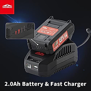 Dextra Cordless Leaf Blower, 20V Battery Powered Leaf Blower with Battery and Charger 2.0A, Electric Handheld Lightweight Battery Operated Leaf Blowers for Lawn Care,Yard,Patio
