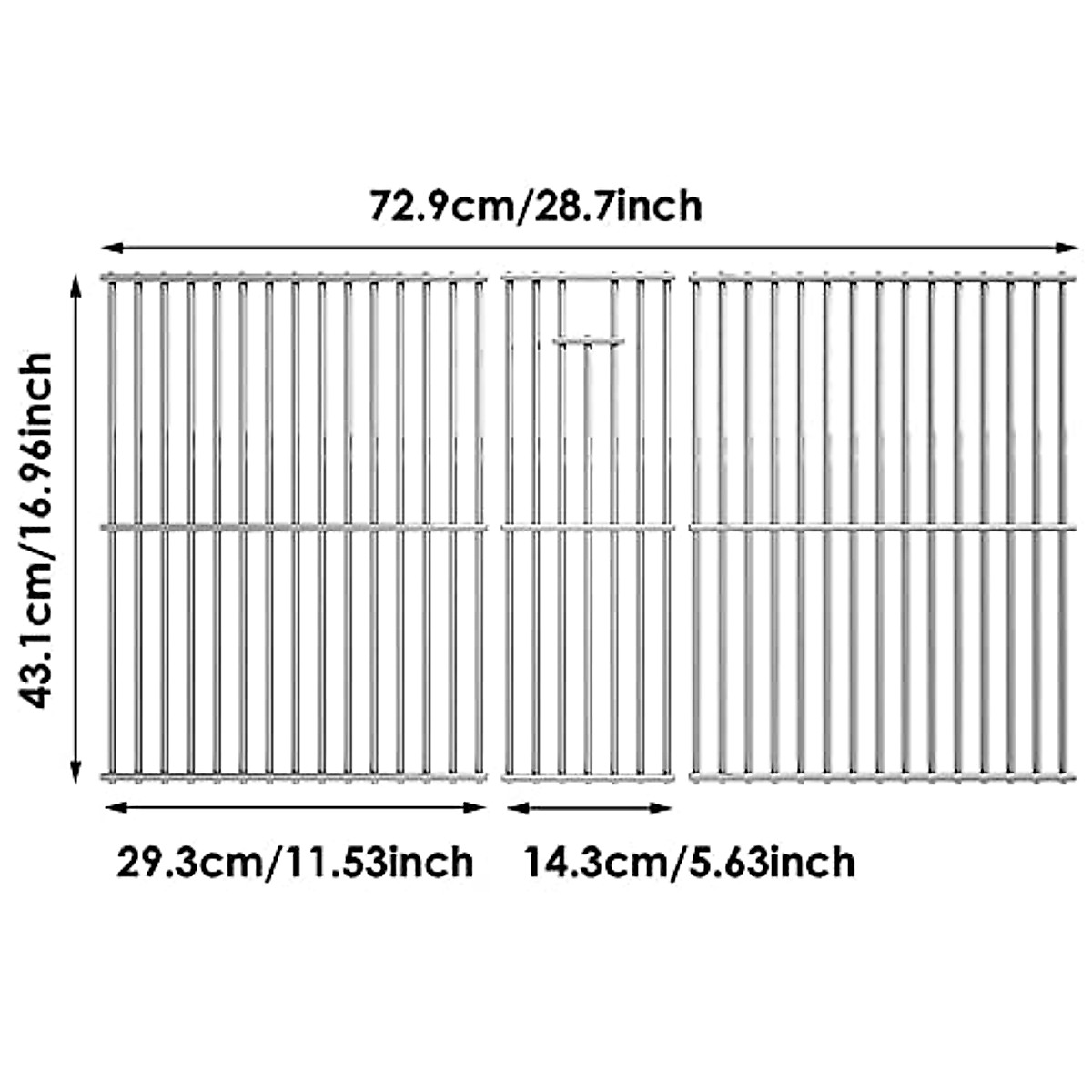 Uniflasy Cooking Grates Burner Heat Plate Ignitor Wire Ignition for Nexgrill 720-0882A Evolution Infrared Plus 5-Burner Stainless Steel Gas Grills Replacement Parts Cooking Grids with Side Burner