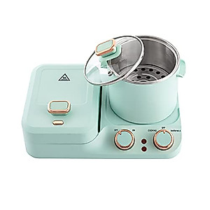 3 in1 Breakfast Station with Boiling Pot, Multi-Function Electric Home Mini Toaster Sandwich Maker with Easy Frying Pan and Food Steamer