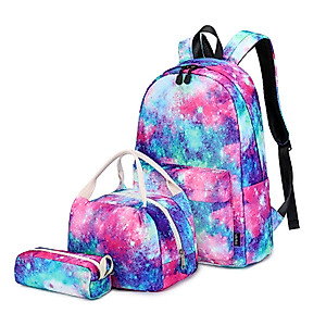 abshoo Lightweight Water Resistant Backpacks for Teen Girls School Backpack with Lunch Bag (Galaxy A Set)