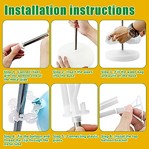 Balloon Column Stand Set of 2, 7ft Adjustable Balloon Stand kit with Base Telescopic for Floor Baby Shower Wedding Birthday Graduation Halloween Party Decorations
