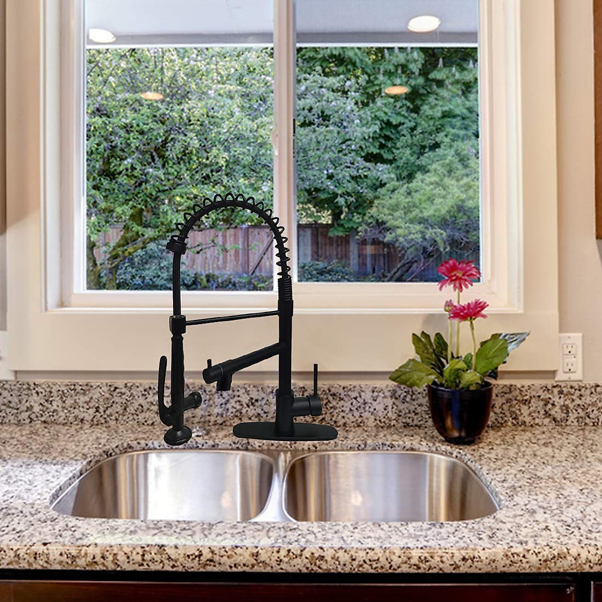 Fapully 10 Inch Sink Hole Cover,Black Faucet Deck Plate Escutcheon Plate for 3 Holes Kitchen Sink