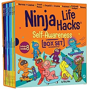 Ninja Life Hacks Self Awareness 8 Book Box Set (Books 41-48: Frustrated Ninja, Nervous Ninja, Jealous Ninja, Growth Mindset Ninja, Forgetful Ninja, ... Emotionally Intelligent Ninja, Memory Ninja)