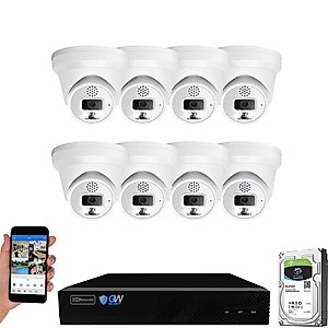 Gw Security 16 Channel Nvr 8mp 4k Security Camera System - 8 x 8mp Human Vehicle Smart Ai Detection Outdoor Indoor Poe Ip Full Time Color Night Vision Turret Camera