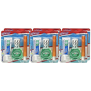 Handy Solutions Oral Care 3-Piece Travel Size Set w/Mouthwash, Toothpaste, & Folding Toothbrush (Pack of 6), TSA Approved