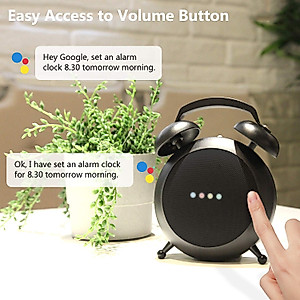 Google Home Mini Stand Holder, Retro Alarm Clock Stand Mount Base Protective Case Compatible with Google Home Mini and Nest Mini(Black)