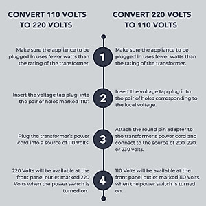 Step Up & Down Transformer - 3000 Watt Heavy-Duty Voltage Converter - Transforms 110v/120v to 220v/240v & Vice Versa - Universal Output - Includes European Power Adapter