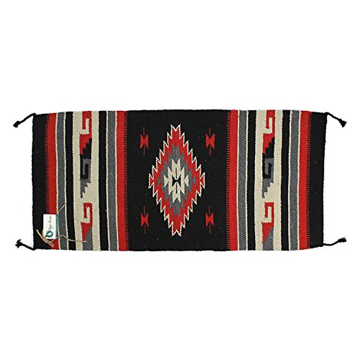Onyx Arrow Southwest Area Rug, 32 x 64 Inches, Center Diamond, Black/Red