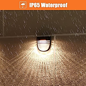 Gonengo Solar Fence Lights - Solar Fence Lights Outdoor Waterproof, for Fence, Wall, Garden, Pool Stair, Solar Fence Lights Warm White (4 Pack)