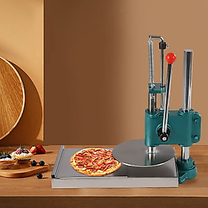 Manual Dough Press Machine Stainless Steel Dough Pizza Presser Large Press Plate Dough Flattening Machine for Pies Pizza Pastry Bread Maker, Home Commercial Use, Thickness Adjustable (9.5in)