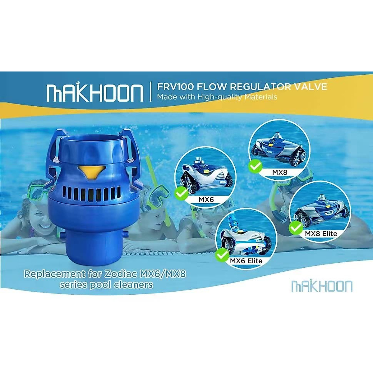 MAKHOON FRV100 Flow Regulator Valve Replacement for Zodiac MX6 and MX8 Series In Ground Automatic Robot Pool Cleaners-1Pack