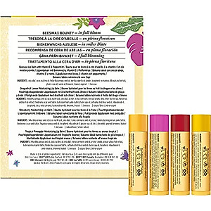 Burt's Bees Gifts, 4 Lip Balm Products, In Full Bloom Set - Original Beeswax, Dragonfruit Lemon, Tropical Pineapple & Strawberry (4 Pack)