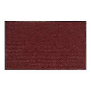 Amazon Basics Poly Linear-Rib Commercial Carpet Vinyl-Backed Mat 3' X 4' Red/Black