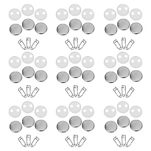 EXCEART Hand Decor 100 Sets Blank Pin Back Button Parts Round Badge Making Supplies Include Metal Cover Plastic Button Transparent Films for DIY Craft Button Maker Machine 25MM Photo Ornament