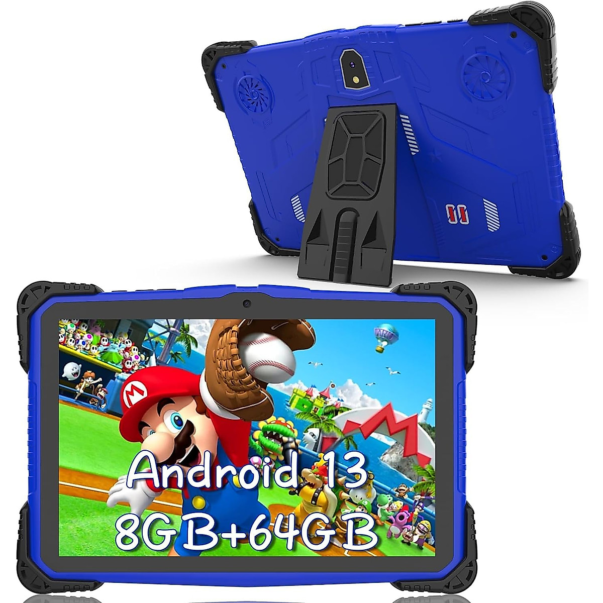 Android 13 Kids Tablet 10 inch Tablet for Kids, 8GB RAM 64GB ROM Toddler Tablets, 8MP Dual Camera, Educational Games Parental Control, Tablet with Kids Software Pre-Installed Kid-Proof YouTube Netflix