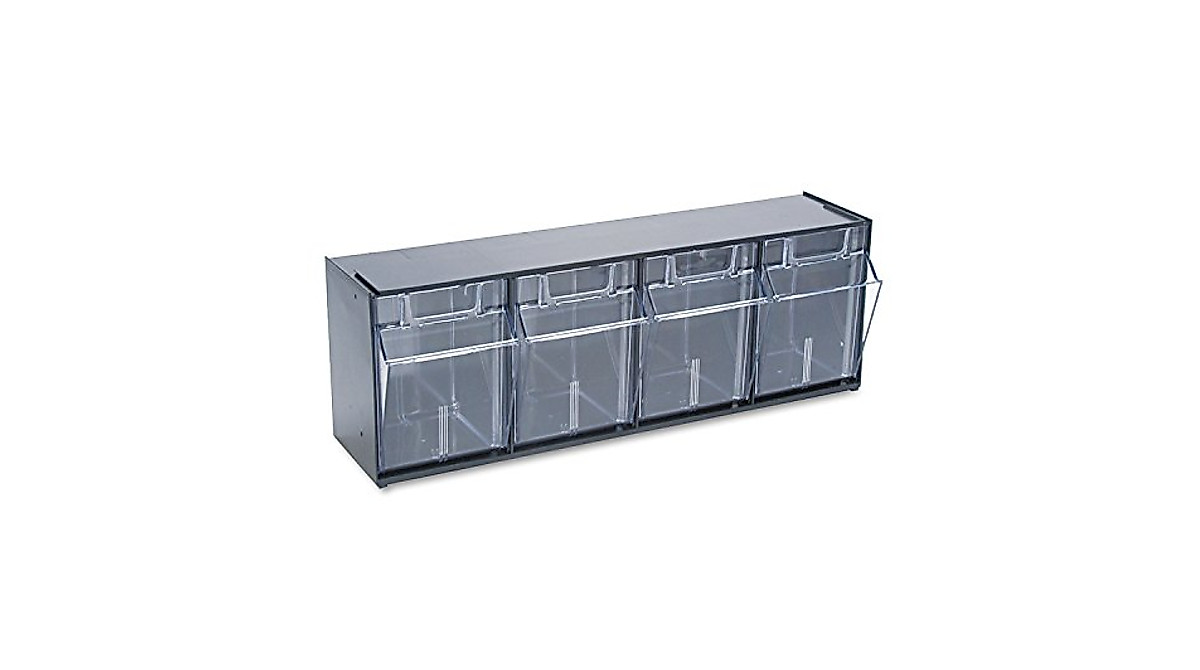 Deflecto Tilt Bin Storage System with 4 Bins